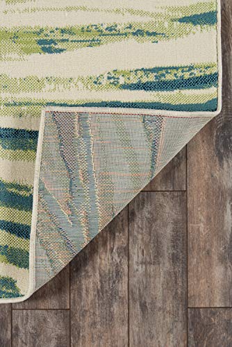 Momeni Baja Palm Leaf Area Rug, 3 ft 11 in x 5 ft 7 in, Green