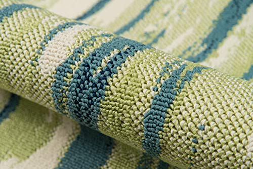 Momeni Baja Palm Leaf Area Rug, 3 ft 11 in x 5 ft 7 in, Green