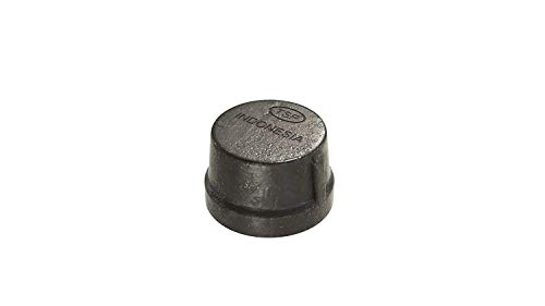 Black Iron Malleable Pipe Cap Fittings 1/2 Inch Threaded Pipes Nipples Caps - DIY Pipe Furniture - Industrial Piping - Plumbing Supplies 10 Pack