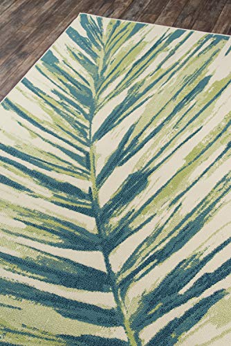 Momeni Baja Palm Leaf Area Rug, 3 ft 11 in x 5 ft 7 in, Green