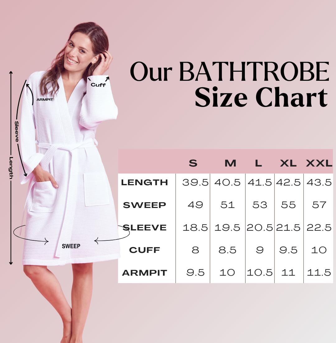 Soft Touch Linen Kimono Waffle Robe – Women’s Bath SPA Robe – Lightweight Cotton &Polyester Blend (Large, Grey)