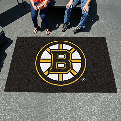 FANMATS 10494 Boston Bruins Ulti-Mat Rug - 5ft. x 8ft. | Sports Fan Area Rug, Home Decor Rug and Tailgating Mat