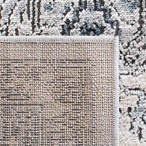 SAFAVIEH Oregon Collection 8' x 10' Light Blue/Ivory ORE877M Oriental Distressed Non-Shedding Living Room Bedroom Dining Home Office Area Rug