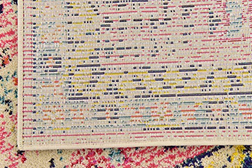 Unique Loom Monterey Collection Vintage Bohemian Inspired with Distressed Tribal Design Area Rug (5' 0 x 8' 0 Rectangular, Pink/ Yellow)