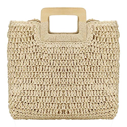 YYW Straw Tote Bag Women Hand Woven Large Casual Handbags Hobo Straw Beach Bag with Lining Pockets for Daily Use Beach Travel (Beige)