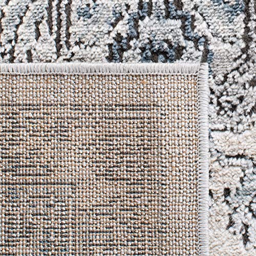 SAFAVIEH Oregon Collection 8' x 10' Light Blue/Ivory ORE877M Oriental Distressed Non-Shedding Living Room Bedroom Dining Home Office Area Rug