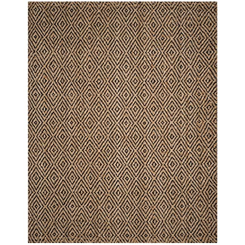 SAFAVIEH Natural Fiber Collection 4' x 6' Black NF181C Handmade Premium Jute Area Rug