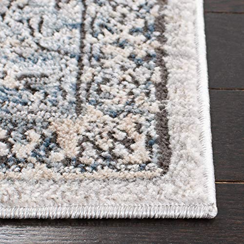 SAFAVIEH Oregon Collection 8' x 10' Light Blue/Ivory ORE877M Oriental Distressed Non-Shedding Living Room Bedroom Dining Home Office Area Rug