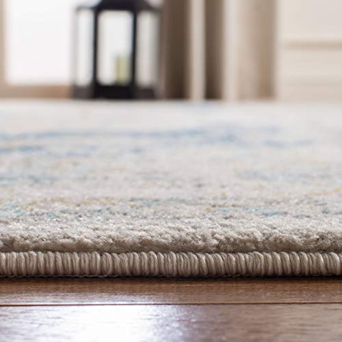 SAFAVIEH Evoke Collection 8' x 10' Ivory/Blue EVK220C Shabby Chic Oriental Medallion Non-Shedding Living Room Bedroom Dining Home Office Area Rug