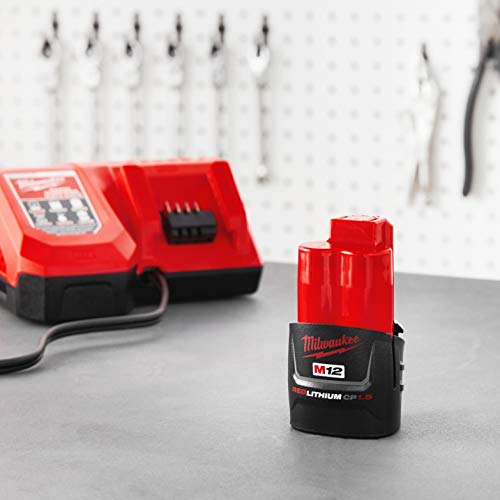 Milwaukee 48-11-2401 Genuine OEM M12 REDLITHIUM 12 Volt 1.5 Amp Compact Lithium Ion Battery with Overload Protection for Cordless Power Tools