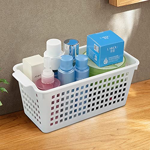 Fiazony 6-Pack Plastic Office Desktop Trays Basket Storage, White, F