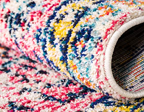 Unique Loom Monterey Collection Vintage Bohemian Inspired with Distressed Tribal Design Area Rug (5' 0 x 8' 0 Rectangular, Pink/ Yellow)
