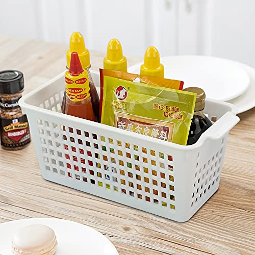 Fiazony 6-Pack Plastic Office Desktop Trays Basket Storage, White, F