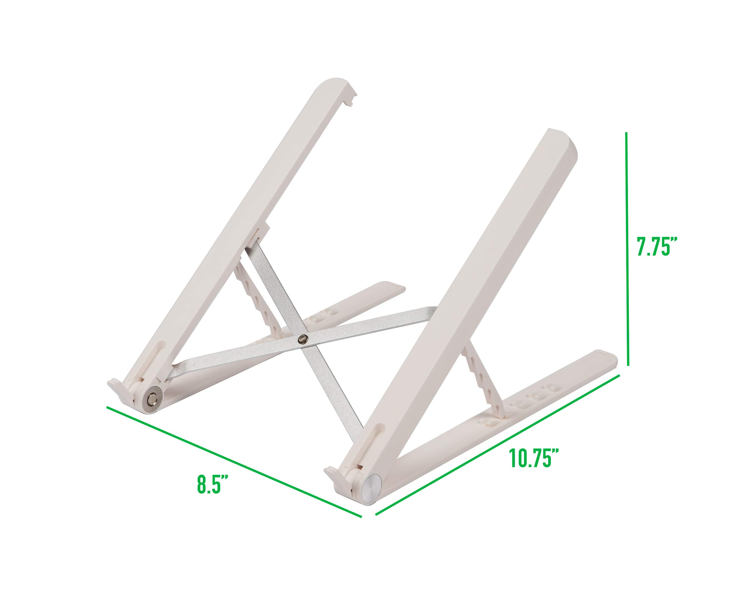 Mind Reader Folding Collapsible Laptop, Adjustable Tablet Stand, White (FOLAP-WHT)