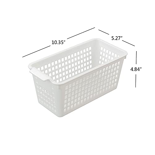 Fiazony 6-Pack Plastic Office Desktop Trays Basket Storage, White, F