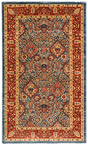 SAFAVIEH Mahal Collection 3' x 5' Navy / Red MAH655C Traditional Oriental Non-Shedding Living Room Bedroom Accent Rug