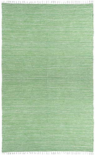 Complex Chenille Flat Weave Rug, 4-Feet by 6-Feet, Green