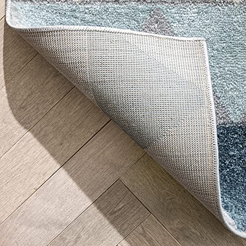 Well Woven Lincoln Modern Scandinavian Triangles Geometric Grey & Gold Area Rug 5x7 (5'3" x 7'3")