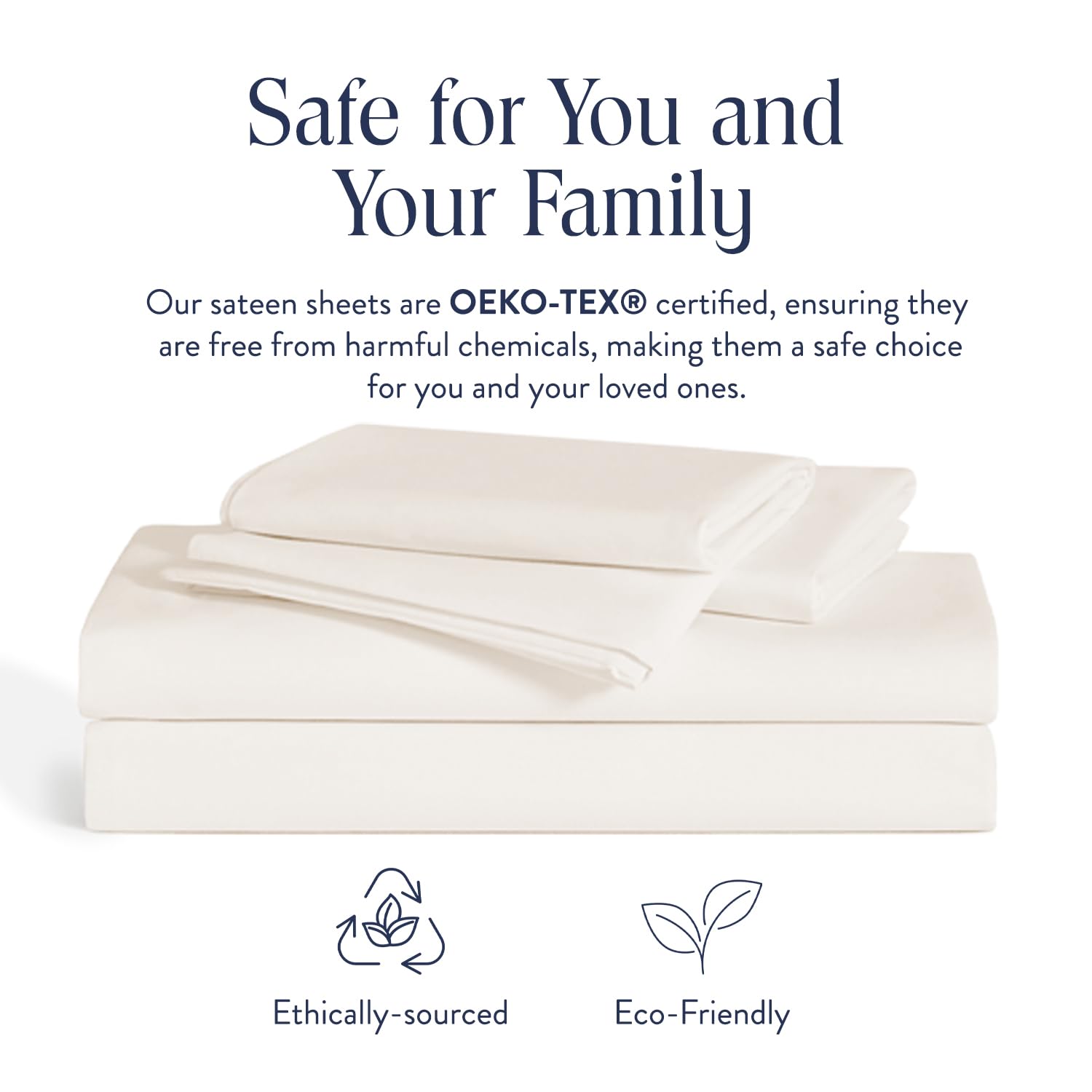 Brooklinen Luxury Sateen 4 Piece California King Size Sheets Set in Cream - 100% Cotton Sateen Sheets - 1 Fitted Sheet, 1 Flat Sheet, 2 Pillowcases - Best Luxury Sheets