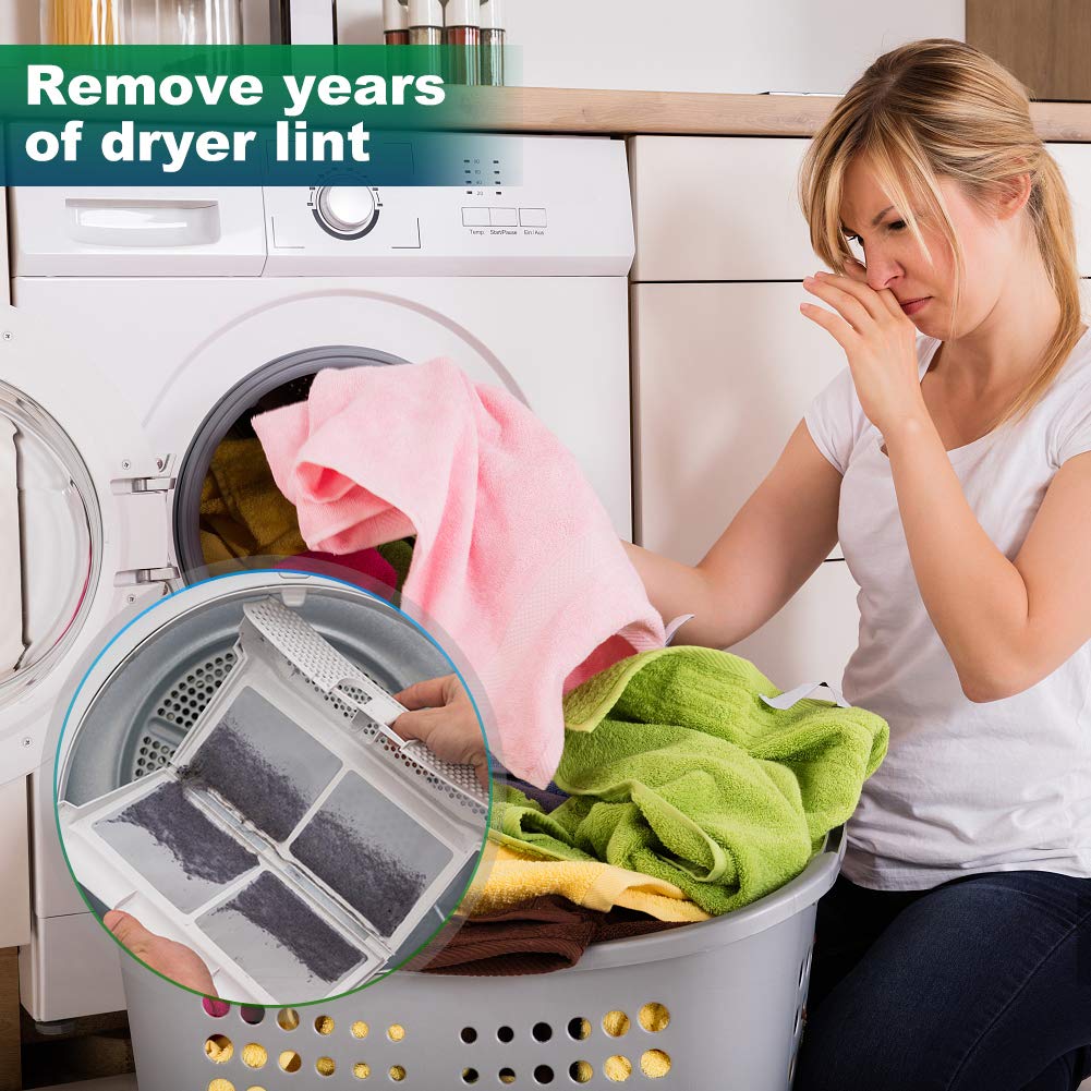 Sealegend 2 Pieces Dryer Vent Cleaner Kit Vacuum Attachment Hose with Brush, Dryer Cleaning Brush Lint Remover Hose