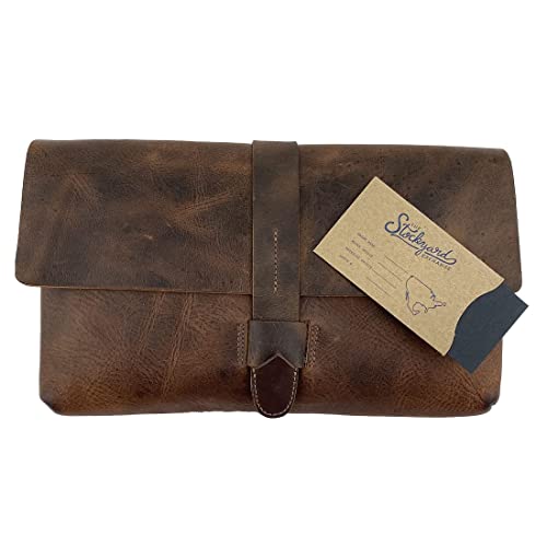 Hide & Drink, Leather Clutch Bag/Handbag/Accessory Organizer/Phone Bag/Case, Handmade Includes 101 Year Warranty :: Bourbon Brown