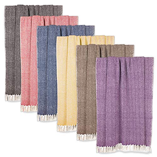 DII Chevron Throw Collection Handloomed Cotton, 50x60, Black