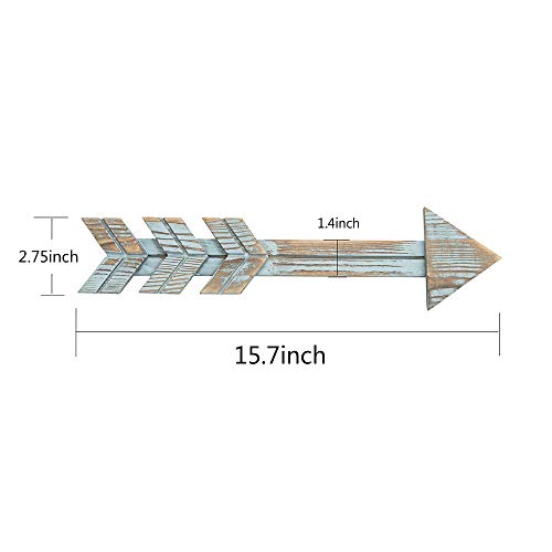 YXMYH Arrow Decor, Blue Wood Arrow Sign Wall Decor - Decorative Farmhouse Home Wall Hanging Decor, 2 Pack