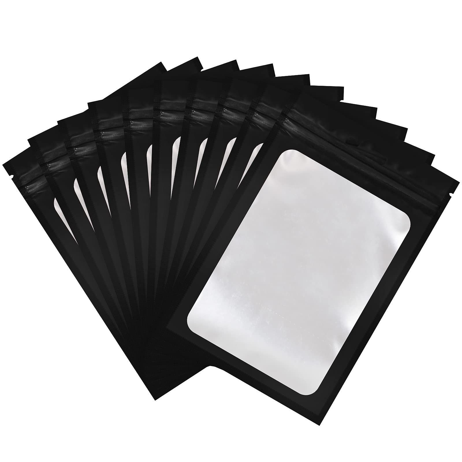 100 Pack Smell Proof Bags, Odorless Mylar Bags with clear Window Heat Seal Pouch Food Safe Storage Aluminum Foil