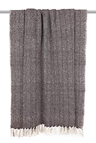 DII Chevron Throw Collection Handloomed Cotton, 50x60, Black