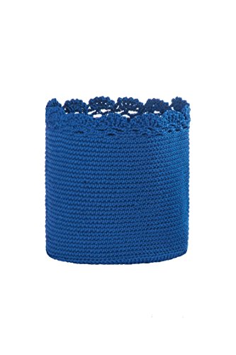 Heritage Lace Mode Crochet Basket, 8" x 8", Cobalt Blue