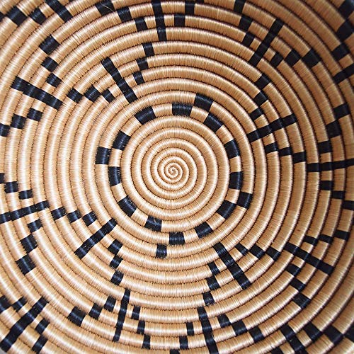 African Basket- Mugusa/Rwanda Basket/Woven Bowl/Sisal & Sweetgrass Basket/Tan, Black