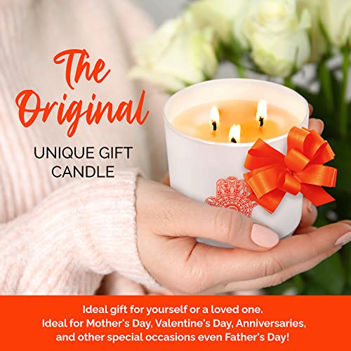 Moroccan Amber Scented Candles with 3 Wicks, Hand-Poured Aromatherapy Candle, Aesthetic Candles with Hamsa Design, Large Candle Made of Palm Wax, 50-Hour Burn Time, 14oz - OneSoul Collection