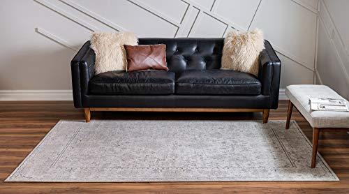 Unique Loom Portland Collection Bohemian Vintage Inspired Tone Design Area Rug, 10' 0" x 13' 0", Ivory/Gray