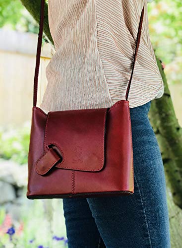 LaGaksta Isabella Leather Crossbody Bag Red
