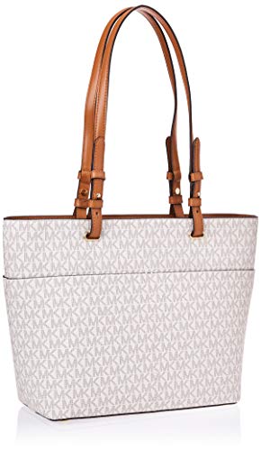 Michael Kors Bedford Medium Top Zip Pocket Tote Vanilla/Acorn One Size