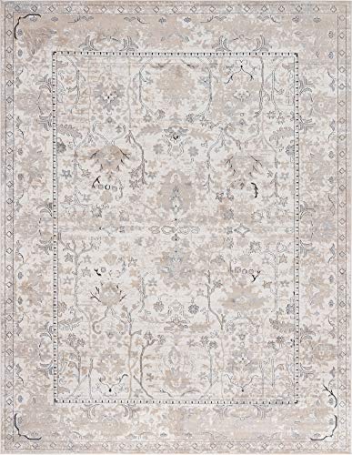 Unique Loom Portland Collection Bohemian Vintage Inspired Tone Design Area Rug, 10' 0" x 13' 0", Ivory/Gray
