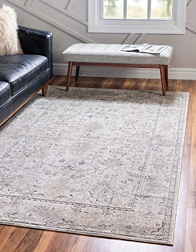 Unique Loom Portland Collection Bohemian Vintage Inspired Tone Design Area Rug, 10' 0" x 13' 0", Ivory/Gray