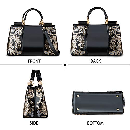 Nevenka Evening Handbags For Women Patent Leather Designer Purse Suitable for Shopping Party Daily Use(Black)