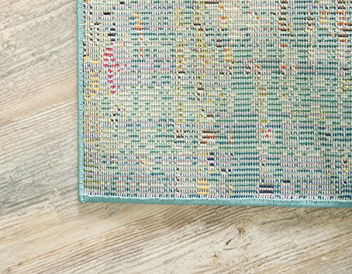 Unique Loom Vita Collection Over-Dyed Southwestern Tribal Vintage Area Rug, Rectangular 5' 0" x 8' 0", Turquoise/Yellow
