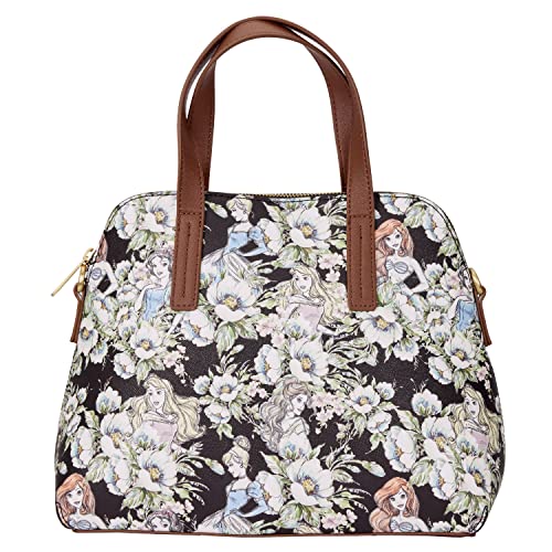 Loungefly Disney Princesses Floral All Over Print Crossbody Handbag Purse