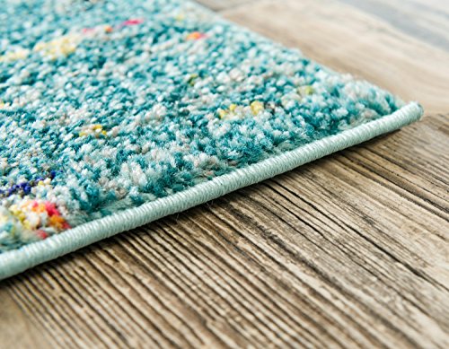 Unique Loom Vita Collection Over-Dyed Southwestern Tribal Vintage Area Rug, Rectangular 5' 0" x 8' 0", Turquoise/Yellow