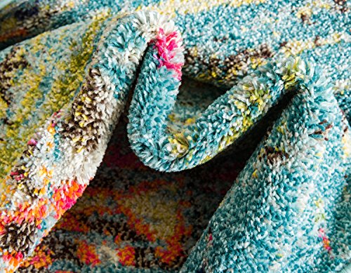 Unique Loom Vita Collection Over-Dyed Southwestern Tribal Vintage Area Rug, Rectangular 5' 0" x 8' 0", Turquoise/Yellow