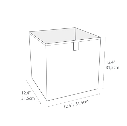 Bigso Soft Multi Purpose Foldable Cube Storage Box | Collapsible Fabric Storage Cube for Storage on Shelves | Polyester Fabric Foldable Storage Cube Organizer for Closets | 12.4’’x12.4’’x12.4’’ | Grey