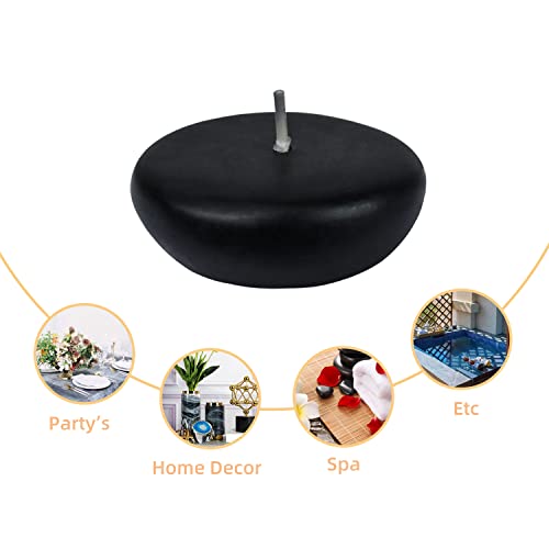 Zest Candle 24-Piece Floating Candles, 2.25-Inch, Black
