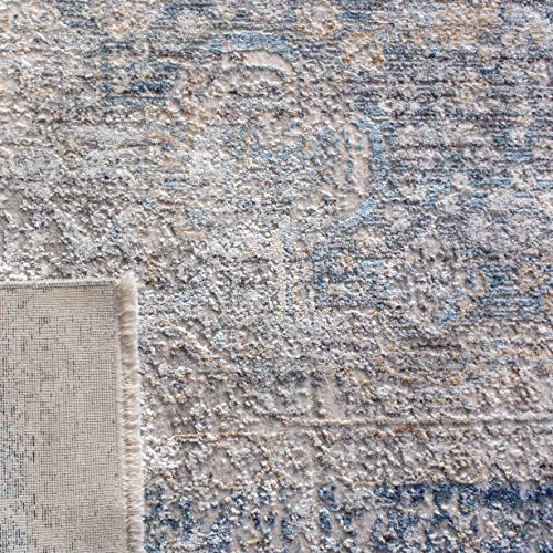 SAFAVIEH Dream Collection 2'6" x 4' Grey/Blue DRM410K Vintage Oriental Distressed Premium Viscose Accent Rug