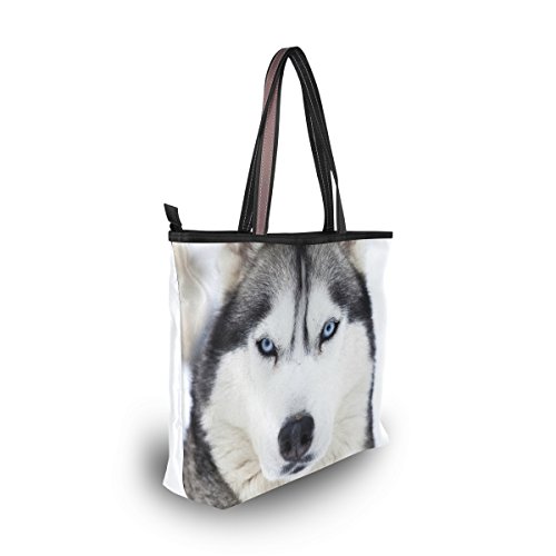 My Daily Women Tote Shoulder Bag Husky Dog Handbag Large