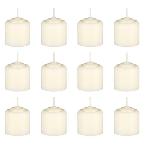 Mega Candles 12 pcs Unscented Ivory Votive Candle, Hand Poured Wax Candles 10 Hours 1.38 Inch x 1.5 Inch, Home Décor, Wedding Receptions, Baby Showers, Birthdays, Celebrations, Party Favors & More