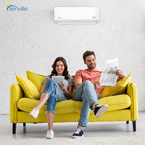 Senville LETO Series Mini Split Air Conditioner Heat Pump, 24000 BTU 208/230V, Works with Alexa, White