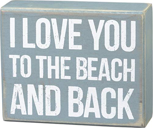 Primitives by Kathy I Love You to The Beach and Back Box Sign (27360)