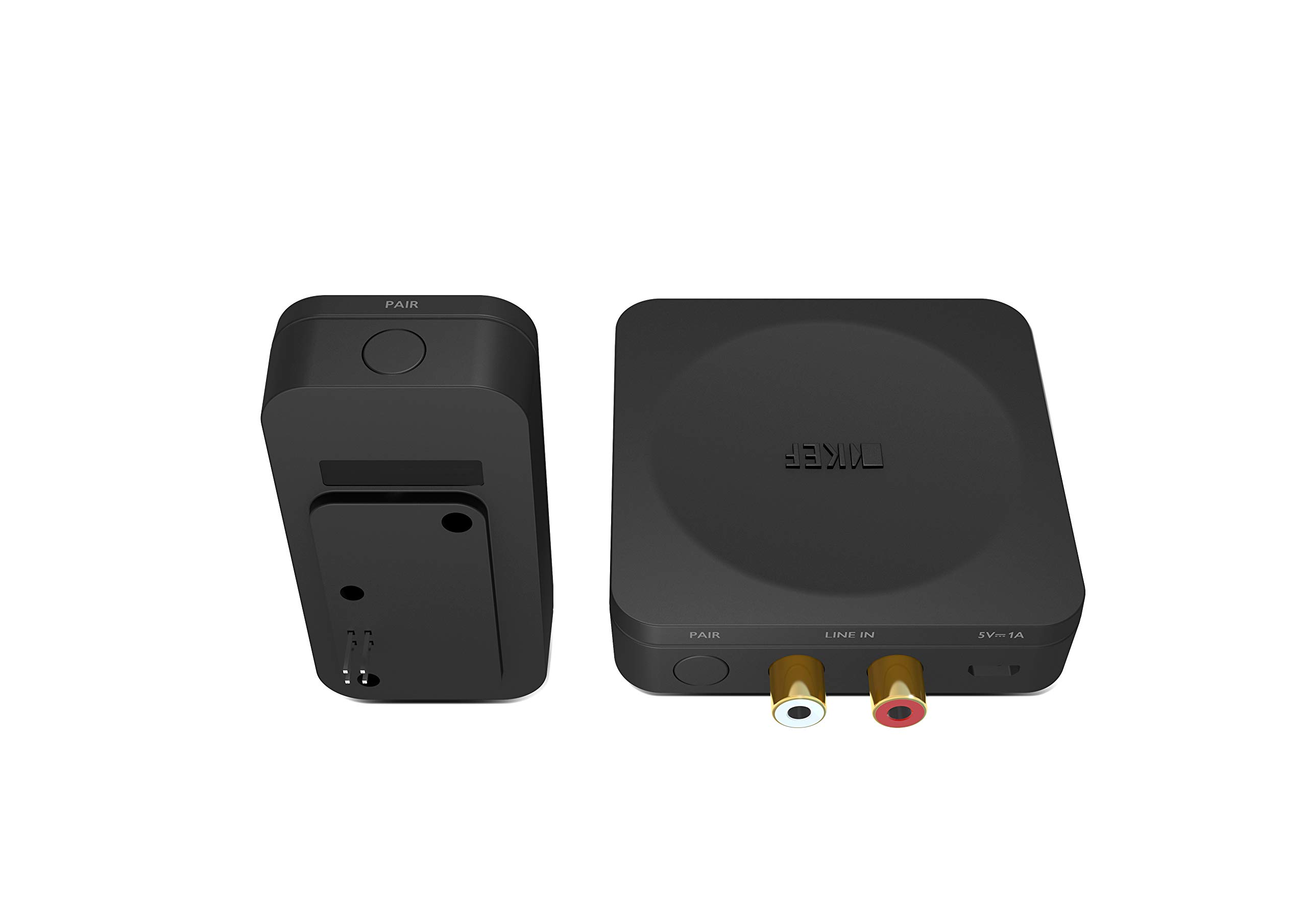 KEF LSX II Wireless HiFi Speaker System (Carbon Black) and KEF KW1 Wireless Subwoofer Adapter Kit, KW1TXRX, Black
